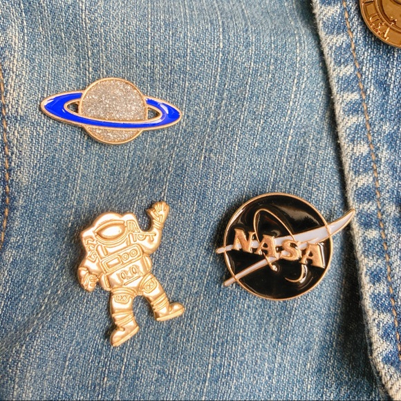 NASA | Accessories | New Gold Nasa Enamel Pins Set Of 5 | Poshmark